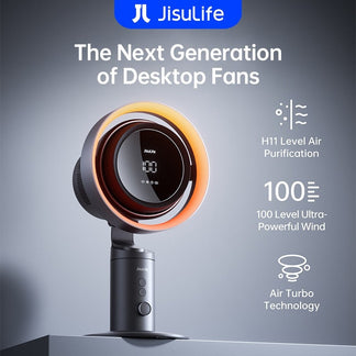 JISULIFE Table Fan Pro 3 Rechargeable 100 Speeds Strong Wind 10000mAh ...